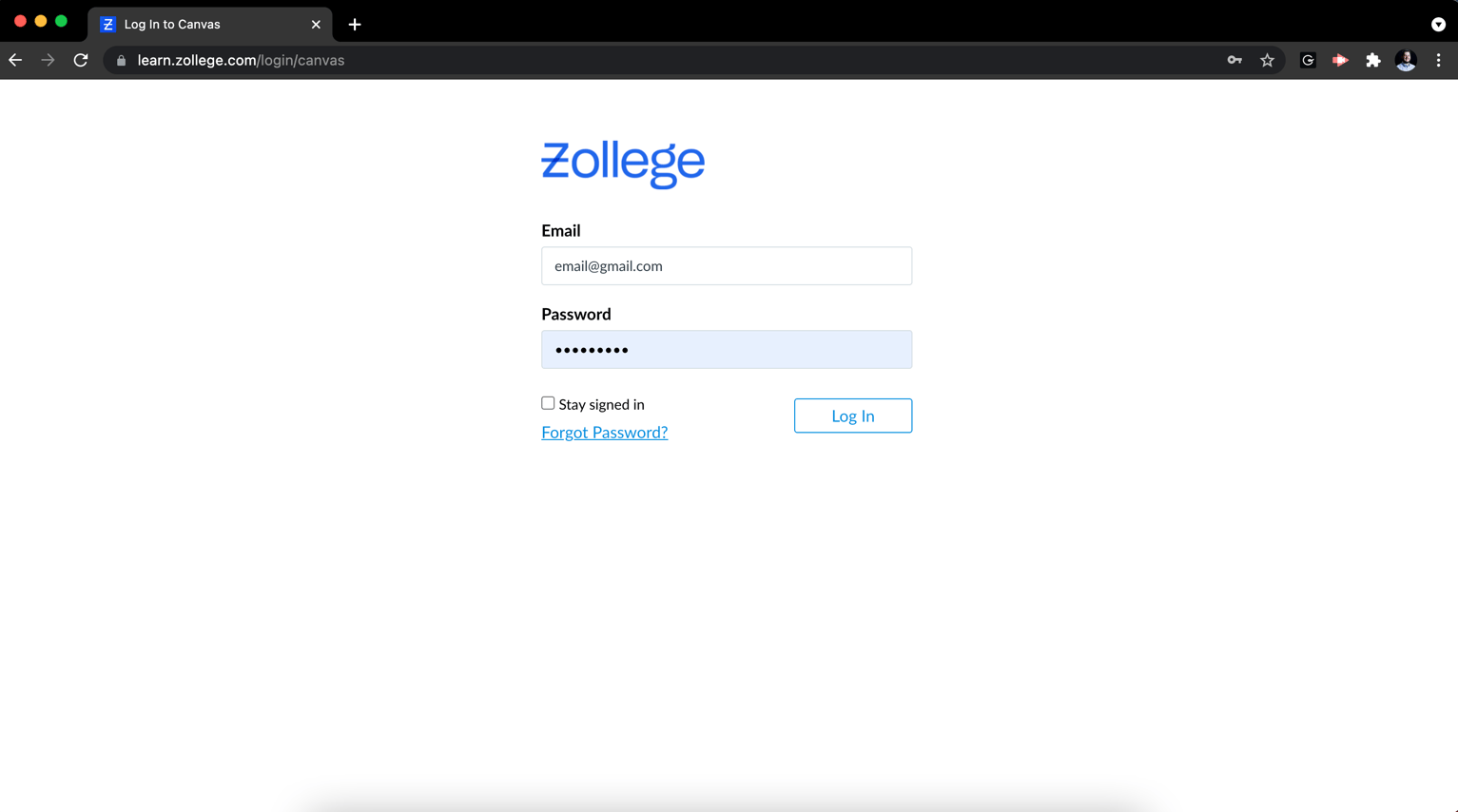 How do I log in as a student on Canvas?